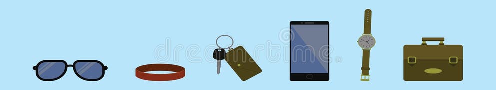 Set of Working Stuff Cartoon Icon Design Template with Various Models ...