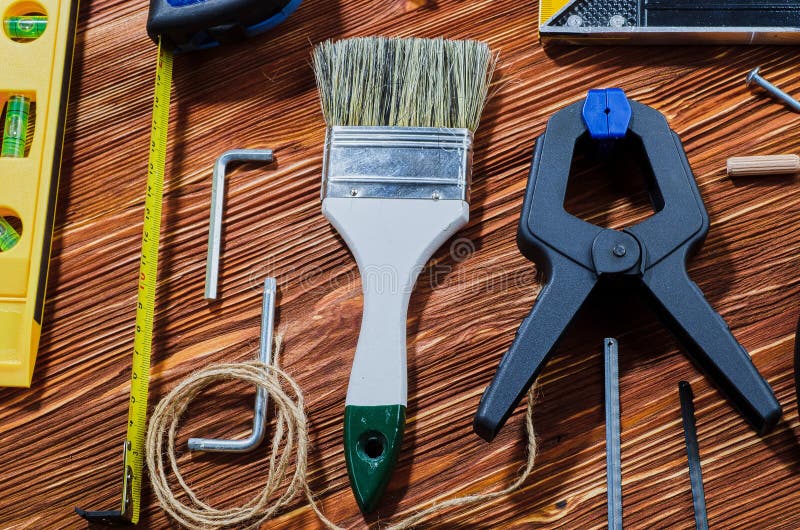 A Set of Working Tools for Doing Household Chores Stock Image - Image ...