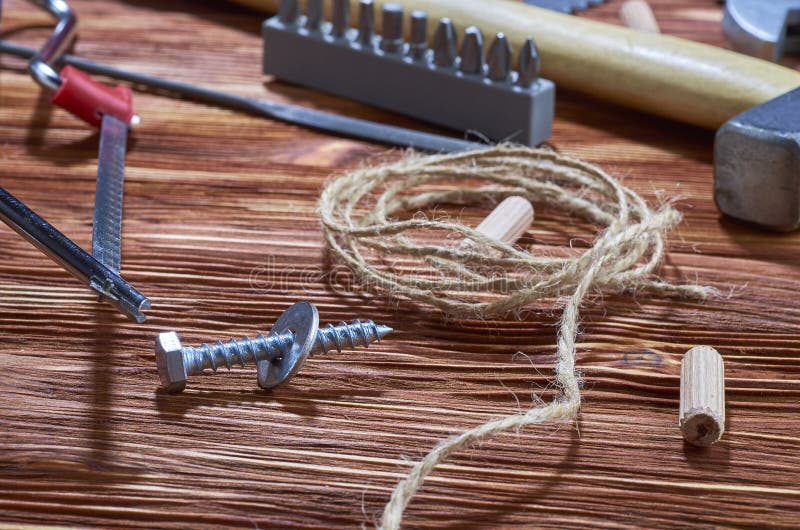 A Set of Working Tools for Doing Household Chores Stock Photo - Image ...