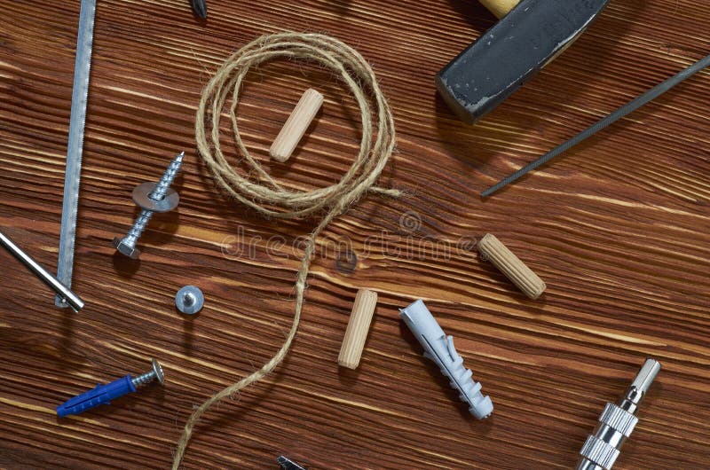 A Set of Working Tools for Doing Household Chores Stock Image - Image ...