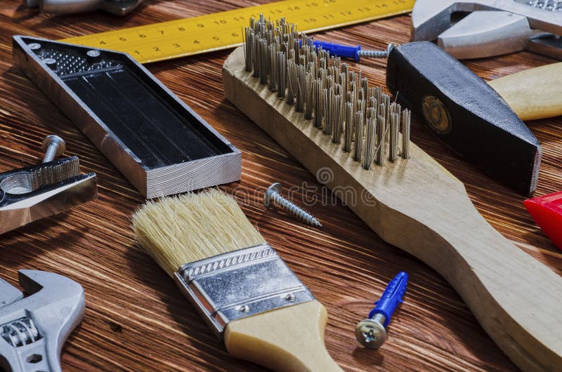 A Set of Working Tools for Doing Household Chores Stock Image - Image ...