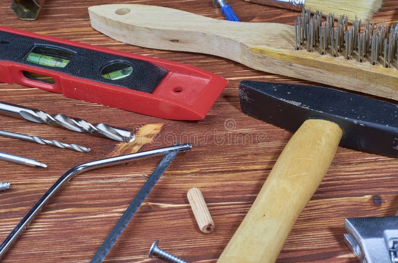 A Set of Working Tools for Doing Household Chores Stock Photo - Image ...