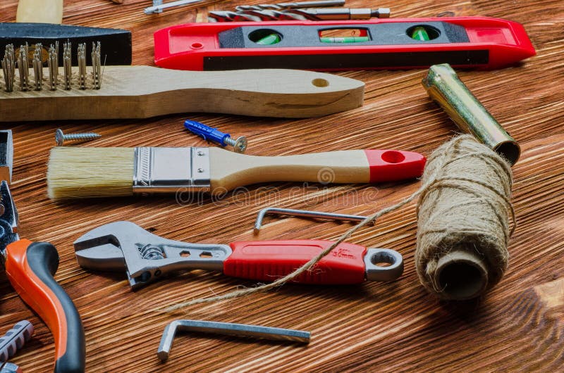 A Set of Working Tools for Doing Household Chores Stock Image - Image ...