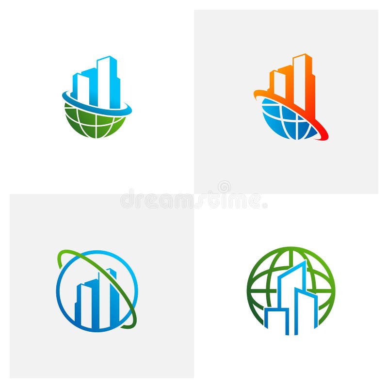 Set of World City Logo Vector Template, Creative Building Logo Design ...