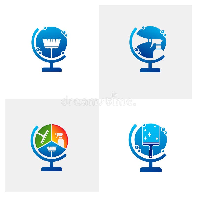 Set of World Clean Logo Vector Template, Creative Clean Logo Design ...