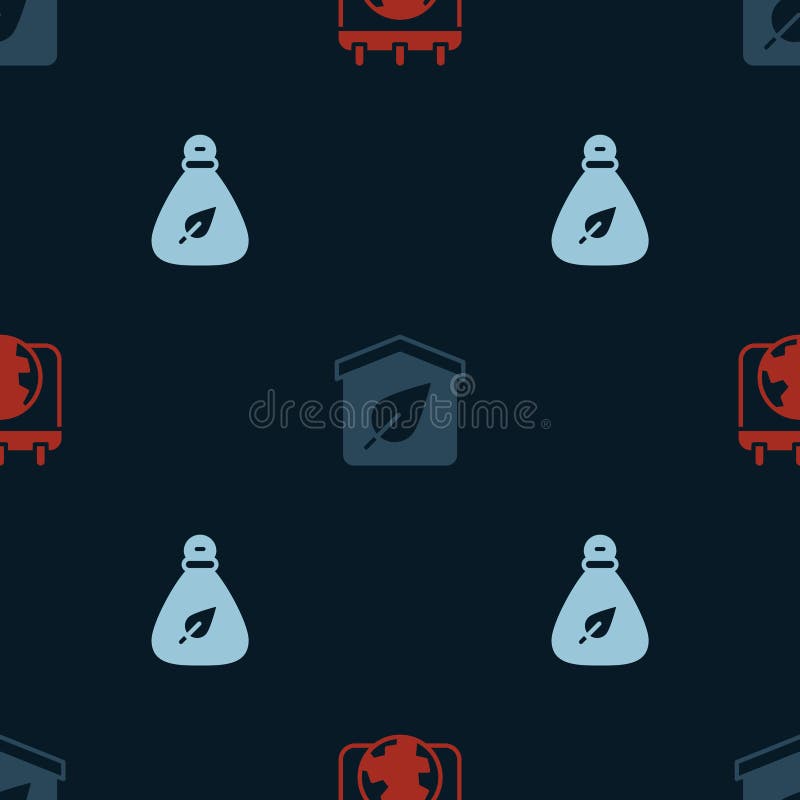 Set World Earth Day, Eco Friendly House and Garbage Bag on Seamless ...