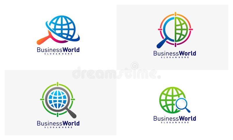World Find Logo Design Vector, Colorful World Logo Design Template ...