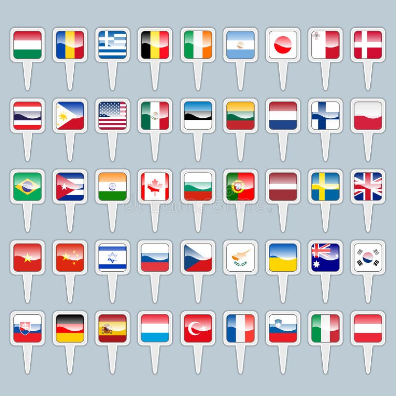Set of world flags stock vector. Illustration of symbol - 25853569