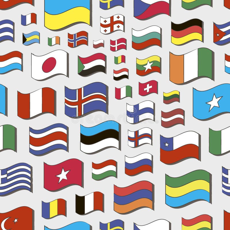 Set of world flags pattern stock vector. Illustration of north - 84731955