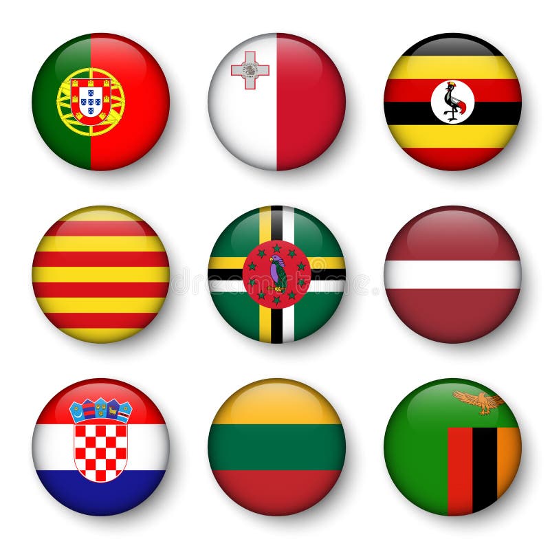 Set World Flags Round Badges Stock Illustrations – 585 Set World Flags ...
