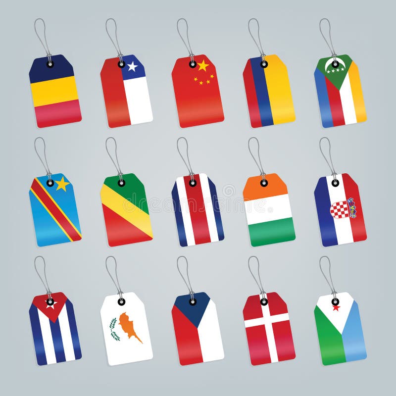 Set of world flags stock vector. Illustration of nation - 64908868