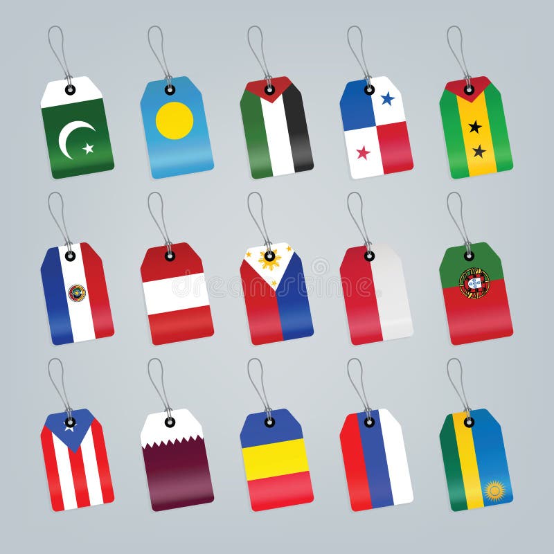 Set of world flags stock vector. Illustration of country - 64908883
