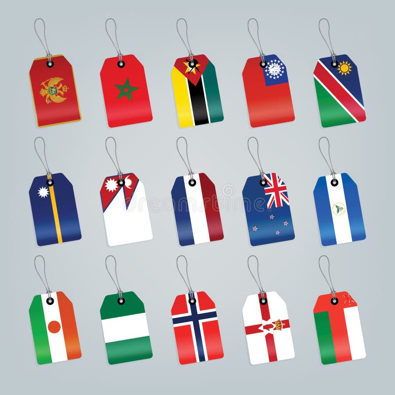 Set of world flags stock vector. Illustration of country - 64908885
