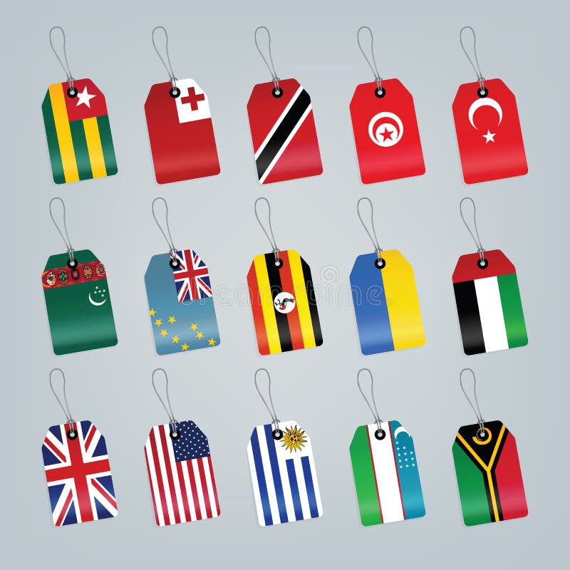 Set of world flags stock vector. Illustration of great - 64908892