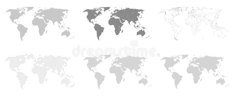 Set of World Maps - Vector Illustration Stock Vector - Illustration of ...
