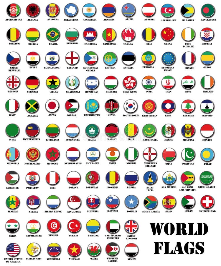 Country Flags of the World stock illustration. Illustration of lapel ...