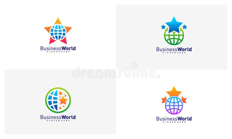 World Star Logo Vector Template, Creative World Logo Design Concepts ...
