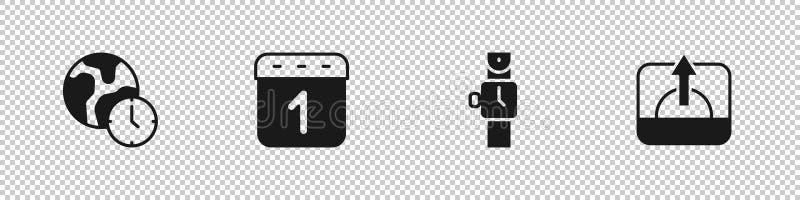 Set World Time, Calendar, Wrist Watch and Sunrise Icon. Vector Stock ...