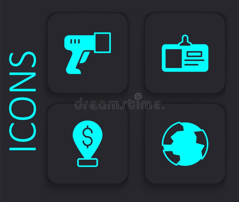 Set Worldwide, Scanner Scanning Bar Code, Identification Badge and Cash ...