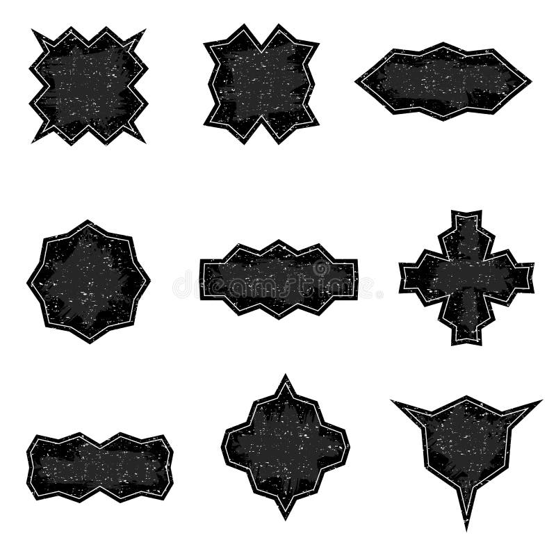 Set of Worn Banners in Grunge Style, Templates Stock Vector ...