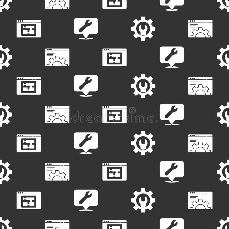 Set Wrench Spanner and Gear, Browser Setting, House Plan and Location with Wrench Spanner on ...