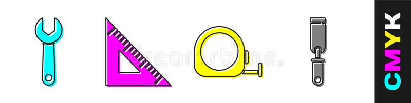 Set Wrench Spanner, Triangular Ruler, Roulette Construction and Rasp ...