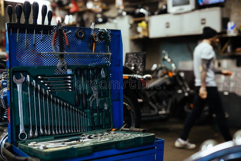 Set of Wrenches in Mechanics Workshop Stock Image - Image of shop ...