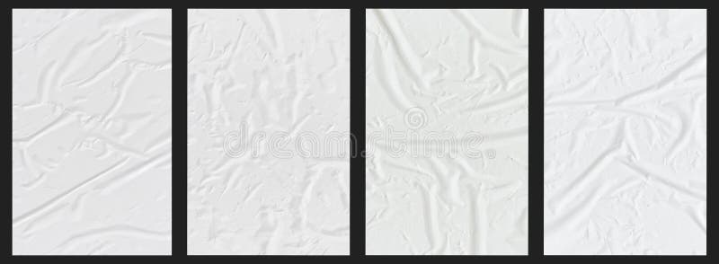 Set of Wrinkled Paper Templates. Wet Blank Paper for Poster and Text ...