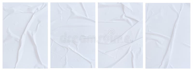Set of Wrinkled Paper Templates. Wet Blank Paper for Poster and Text ...