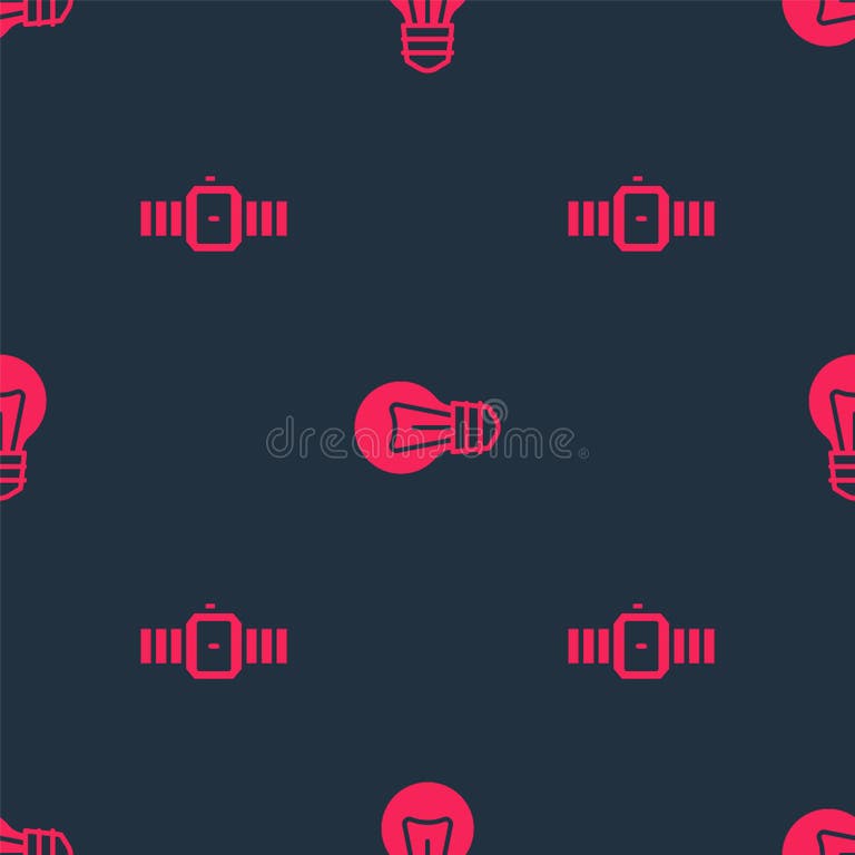 Set Wrist Watch and Light Bulb on Seamless Pattern. Vector Stock Vector ...