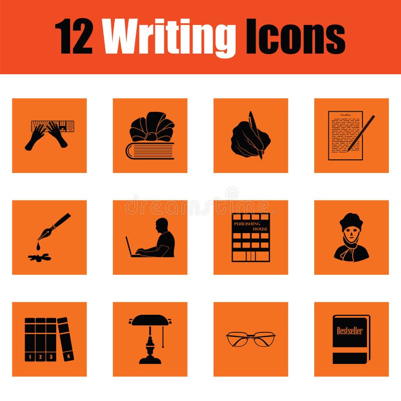 Set of writing icons stock vector. Illustration of reading - 94064021