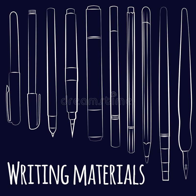 Kids Writing Materials Stock Illustrations – 1,627 Kids Writing ...
