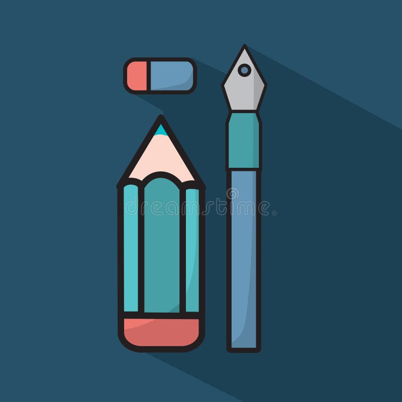 Set of Writing Stuff Icons. Vector Illustration Stock Illustration ...