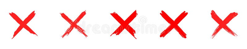 Set of Letter X. Red Cross Sign Vector Stock Vector - Illustration of ...