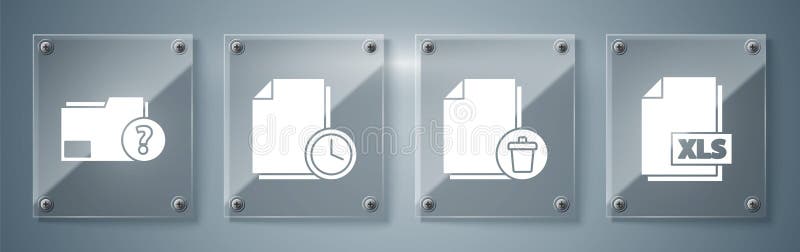 Set XLS File Document, Delete File Document, Document with Clock and ... Set XLS File Document, Delete File Document, Document with Clock and ...