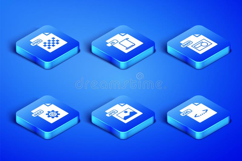 Set Xml File Document Png Max Js And Bmp Icon Vector Stock