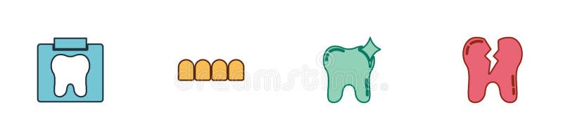 Set Xray of Tooth Dentures Model Tanoth Whititeand and Bruten Icon ...