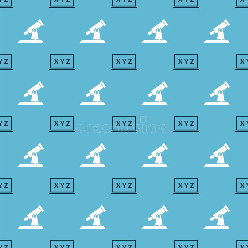 Set XYZ Coordinate System and Telescope on Seamless Pattern. Vector ...