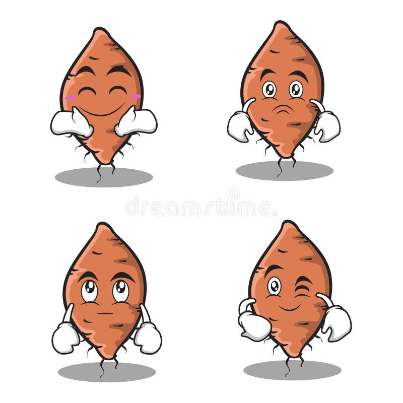 Set Yam Character Collection Stock Stock Vector - Illustration of ...