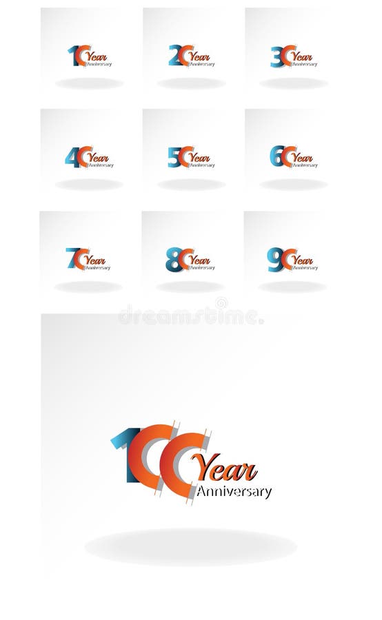 Set Year Anniversary Logo Vector Template Design Illustration Stock ...