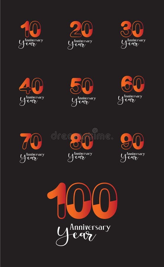 Set Year Anniversary Logo Vector Template Design Illustration Stock ...