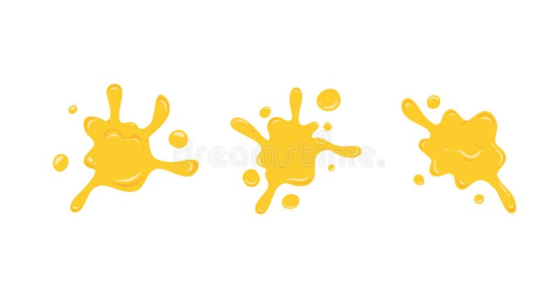 Set of Yellow Cheese Liquid Splash Vector Illustration Element Stock ...