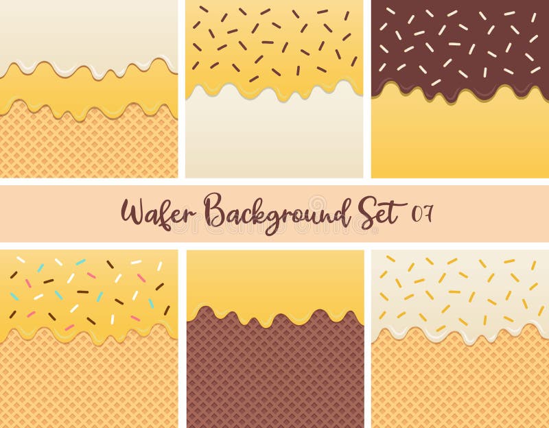 Set of Yellow Cream Wafer Vector Stock Illustration - Illustration of ...