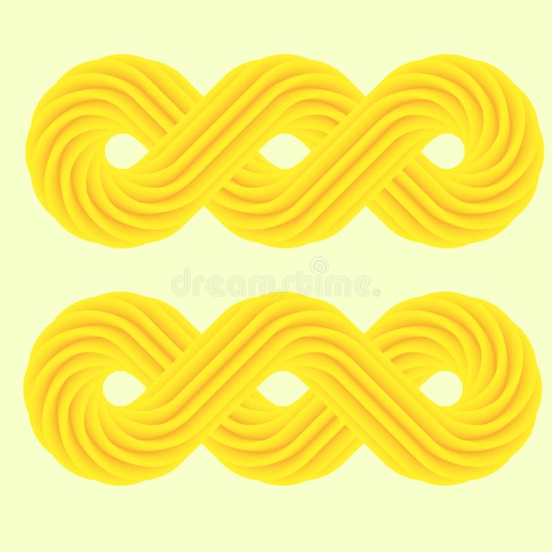 Set of Yellow 3d Infinity Symbol Stock Vector - Illustration of curve ...