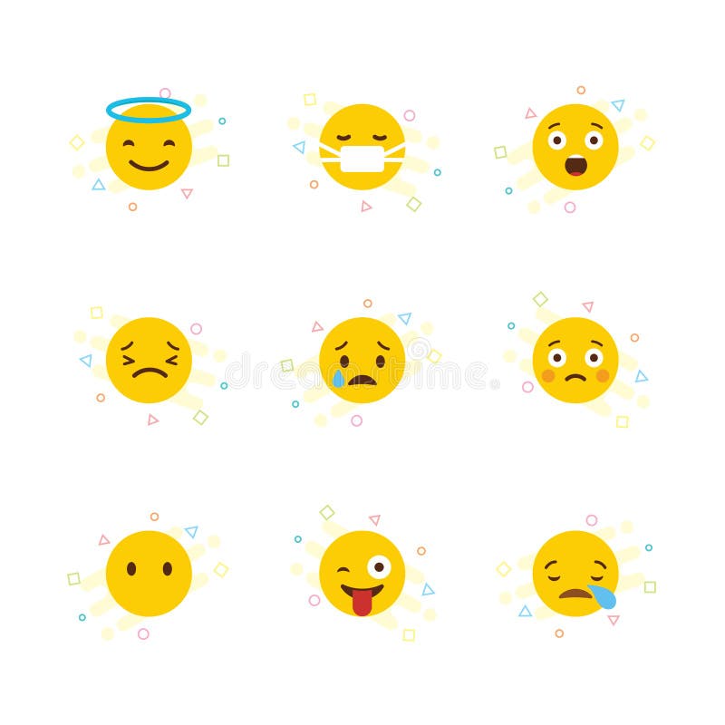 Set of Yellow Emojis Design Vector Stock Vector - Illustration of emoji ...
