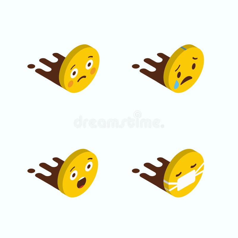 Set of Yellow Emojis Design Vector Stock Vector - Illustration of ...