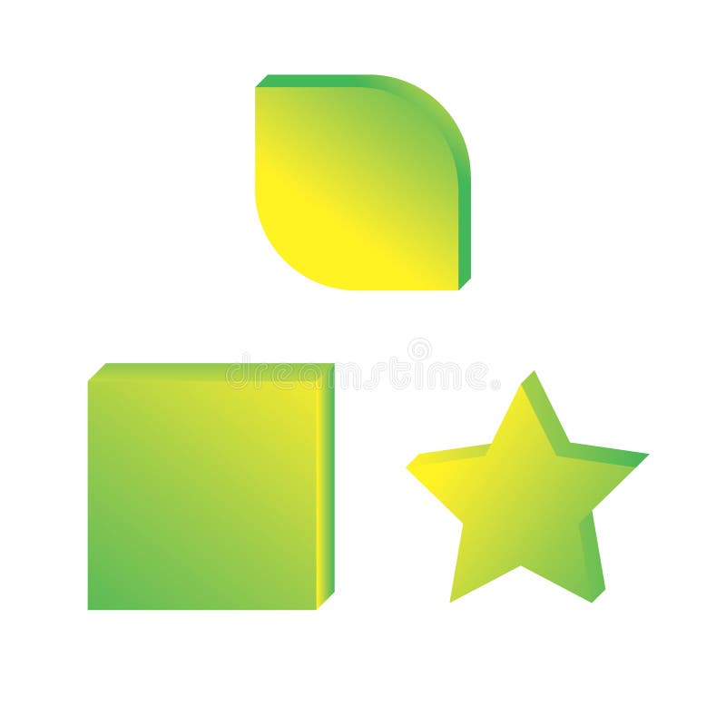 Set of Yellow-green Lemon Star Cube Stock Vector - Illustration of ...