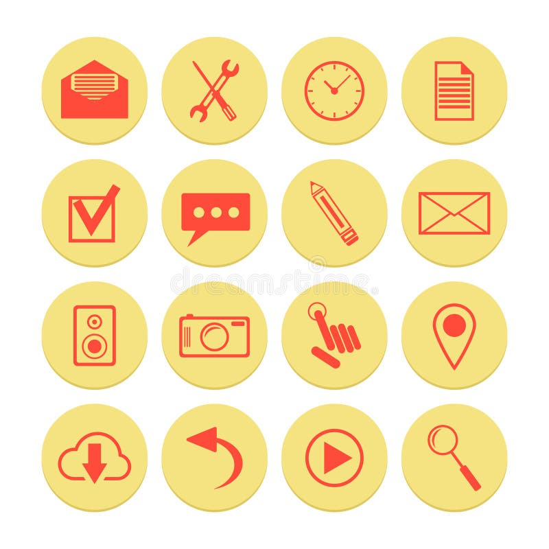Apps With Yellow Icons Set Of Yellow Icons For Web And Mobile ...