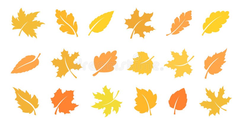 Autumn leaf set stock vector. Illustration of icon, golden - 158130605