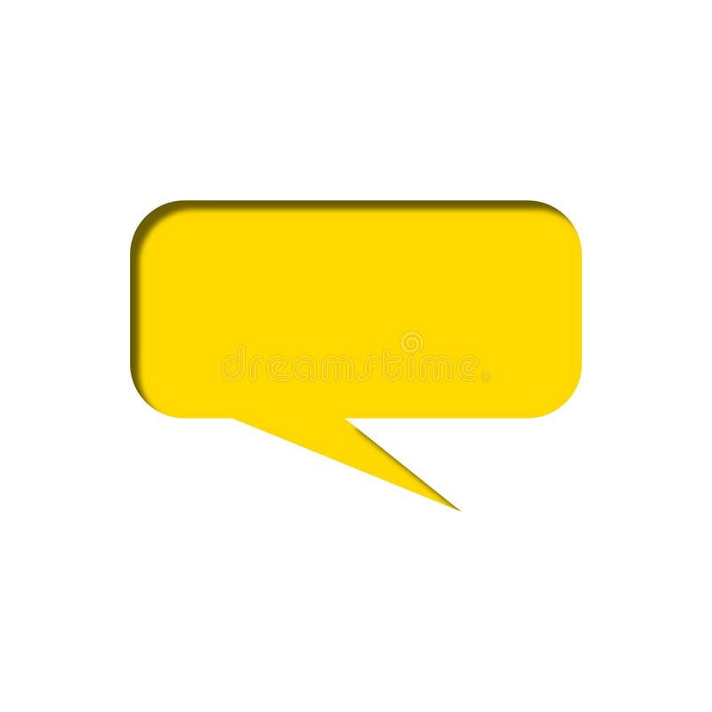 Set of Yellow Pastel Speech Bubble with Shadow Isolated Background ...